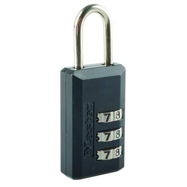 Master Lock Luggage/Briefcase Padlock, Brass, Side, PK2 646T | Zoro