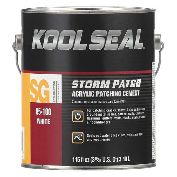 Kool Seal Acrylic Patching Cement, 115 oz, Can, White, Storm Patch ...