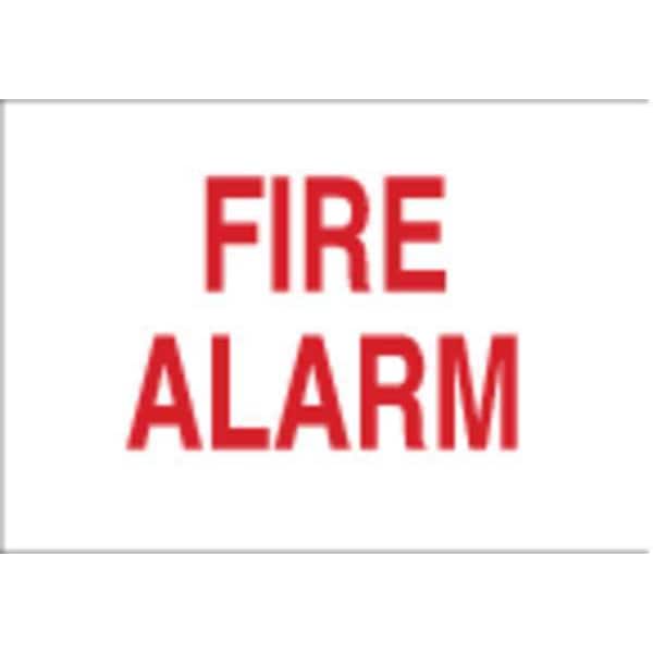 Brady Fire alarm Sign, 7" Height, 10" Width, Aluminum, Rectangle ...