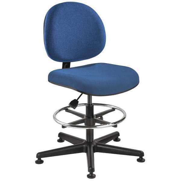 Bevco Fabric Task Chair, 20" to 27-1/2", No Arms, Blue V4307MG-BL | Zoro