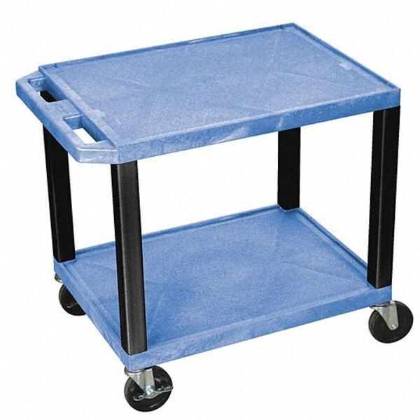Zoro Select Flat Handle Utility Cart, Thermoplastic Resin, 2 Shelves ...