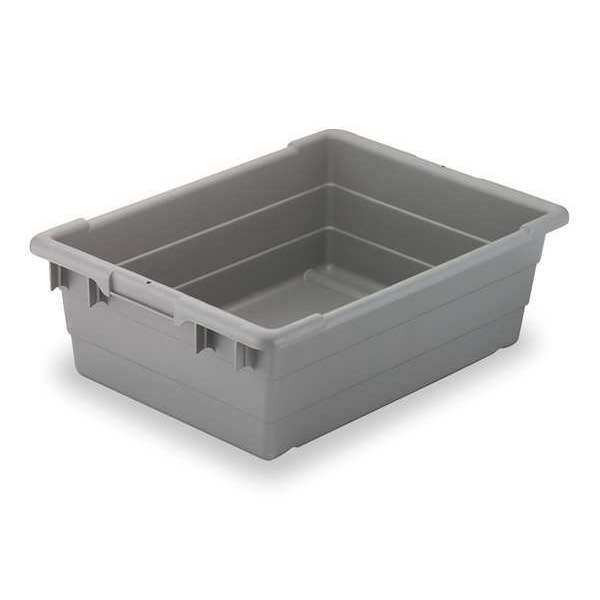 Akro-Mils Cross Stacking Container, Gray, Polyethylene, 23 3/4 in L, 17 ...