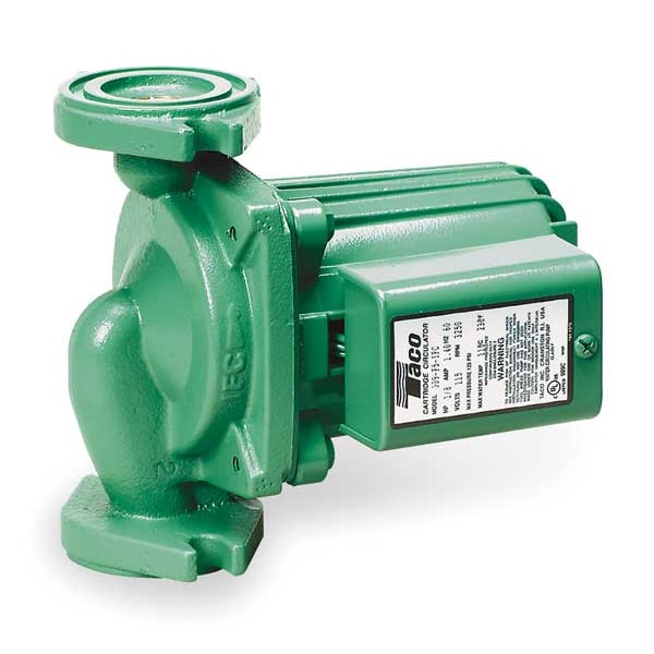 Taco HVAC Circulating Pump, 1/8 hp, 115V, 1 Phase, Flange Connection 009-F5-IFC | Zoro