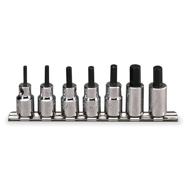 Proto 3/8" Drive Short Hex Bit Set, SAE, 7 pcs J4990-7ST | Zoro