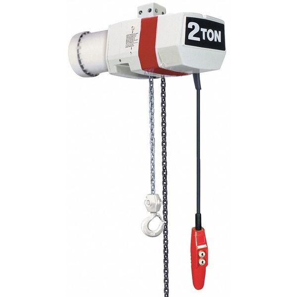 Coffing Hoists Electric Chain Hoist, 4000 lb., 10 ft., Hook Mounted ...