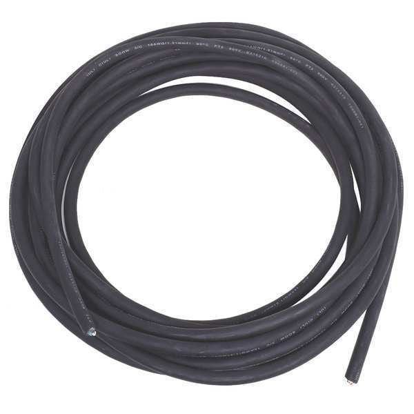 Zoro Select Portable Cord, SOOW, 16 AWG, 3 C, Black, Rubber, Stranded ...