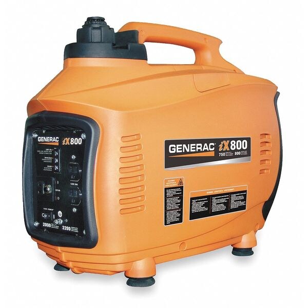 Generac Portable Inverter Generator, Gasoline, 800 Rated, 850 Surge ...