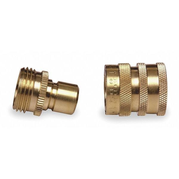 Westward Quick Connector Set, M/F, GHT, Brass 4KG98 | Zoro