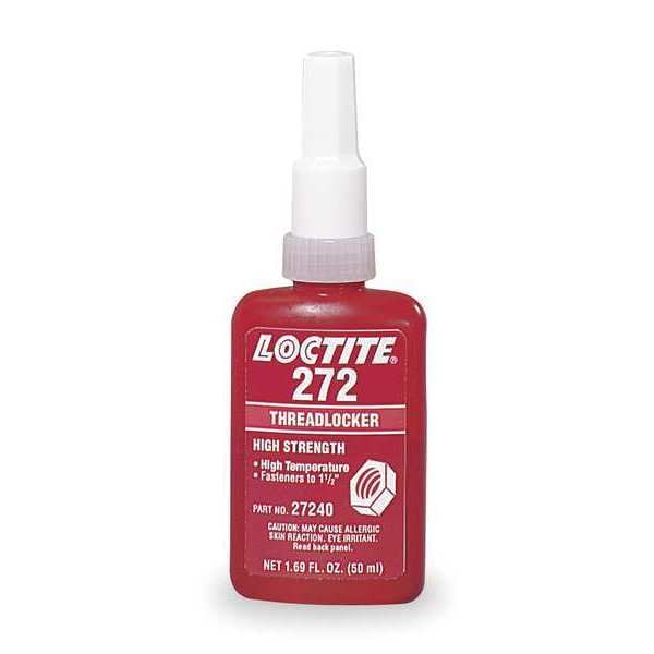 Loctite Threadlocker, LOCTITE 272, Red, High Strength, Liquid, 50 mL ...