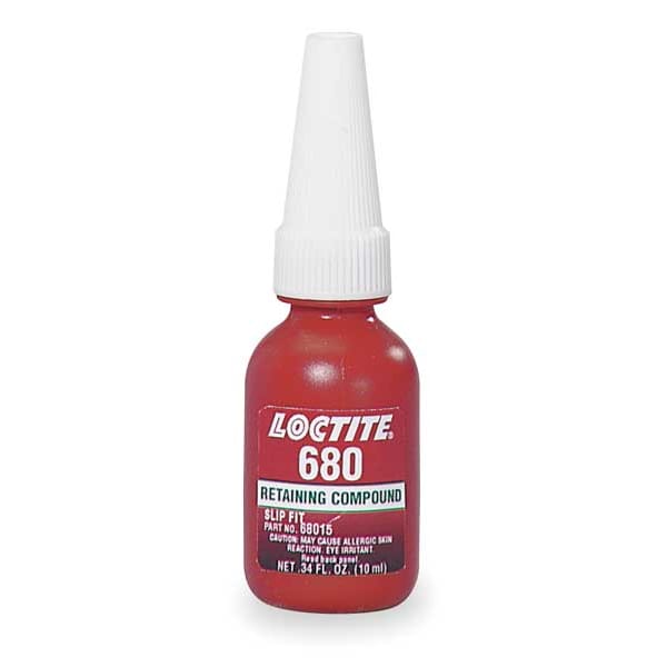 Loctite Retaining Compound, 680 Series, Green, Liquid, High Strength ...