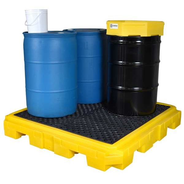 Ultratech Spill Pallet, 75 gal Spill Capacity, 4 Drums, 9,000 lb Load ...