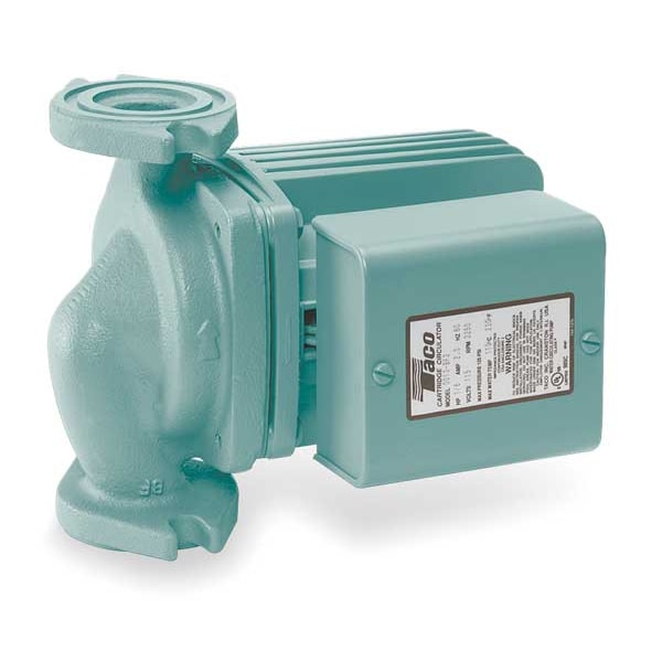 Taco Hydronic Circulating Pump, 1/6 hp, 115V, 1 Phase, Flange Connection 0013-F3 | Zoro