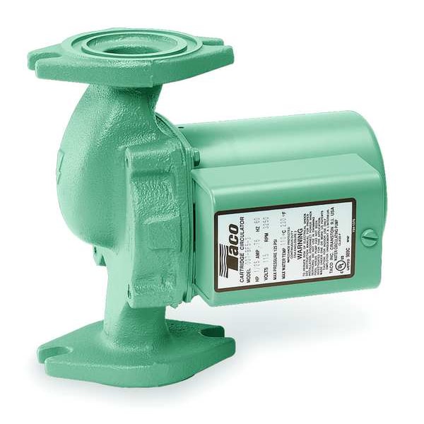 Taco Hydronic Circulating Pump, 1/25 hp, 115V, 1 Phase, Flange Connection 008-F6 | Zoro
