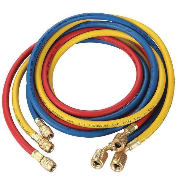 Dayton Manifold Hose Set, 72 In, Red, Yellow, Blue 4PDG4 | Zoro