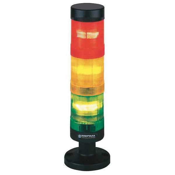 Werma Tower Light Assembly, 24V AC/DC, Amber, Green, Red, 50 mm Dia., 8 ...