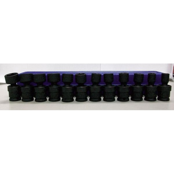 WESTWARD 3/8" Impact Socket Set, SAE, 12 Piece, Black Oxide - 4PRE9