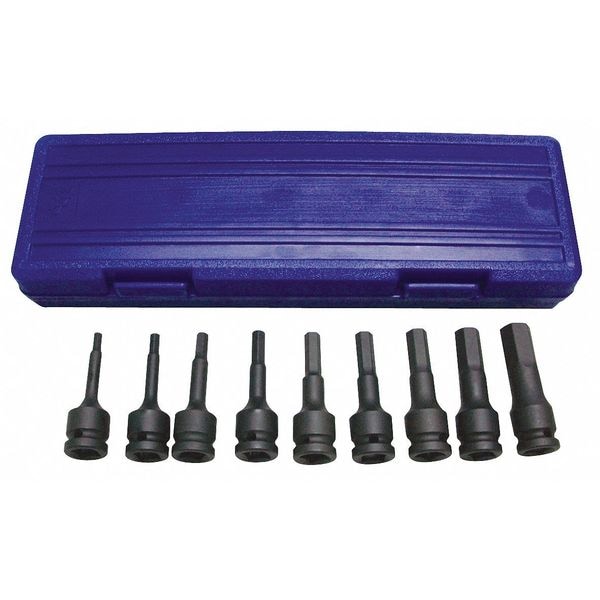 1/2" Impact Bit Socket Set, SAE, 10 Piece, Manganese Phosphate