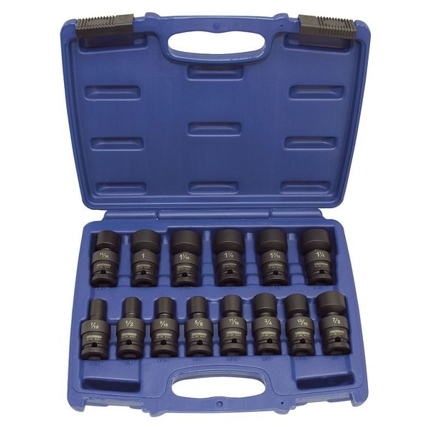 Westward 1/2" Drive Impact Socket Set, SAE, 14 pcs 4PRH5 | Zoro