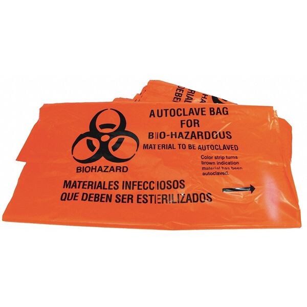 Tough Guy 8 gal. Autoclavable Biohazard Bag, 1.80 mil, Orange, 400 PK ...