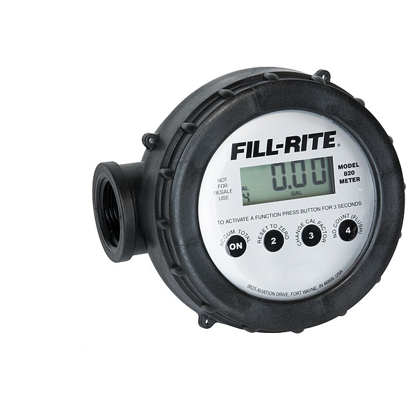 Fill-Rite Meter, Digital, 1 In. FNPT, 2-20 gpm 820 | Zoro