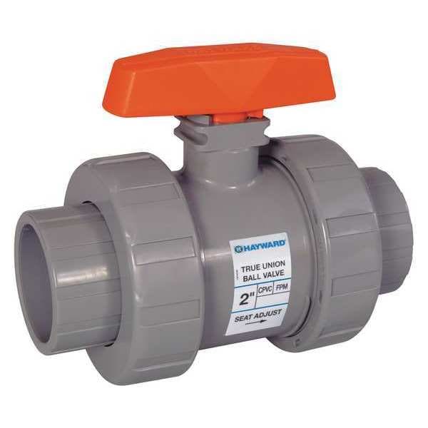 Hayward Flow Control Ball Valve, True Union, 2", PVC/EPDM, Full Port, S ...