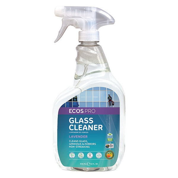 Ecos Pro Liquid Glass and Surface Cleaner, 32 oz., Clear, Lavender ...