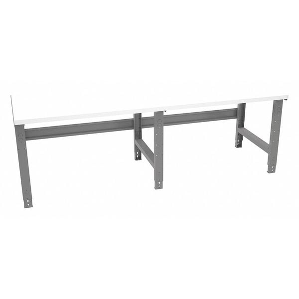 Tennsco Bolted Plastic Top Work Bench with Adjustable Legs, Laminate ...