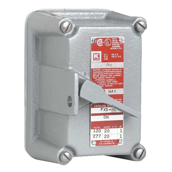 Hubbell Killark Front Cover, HazLoc, 2P, On/Off FXS-2C | Zoro