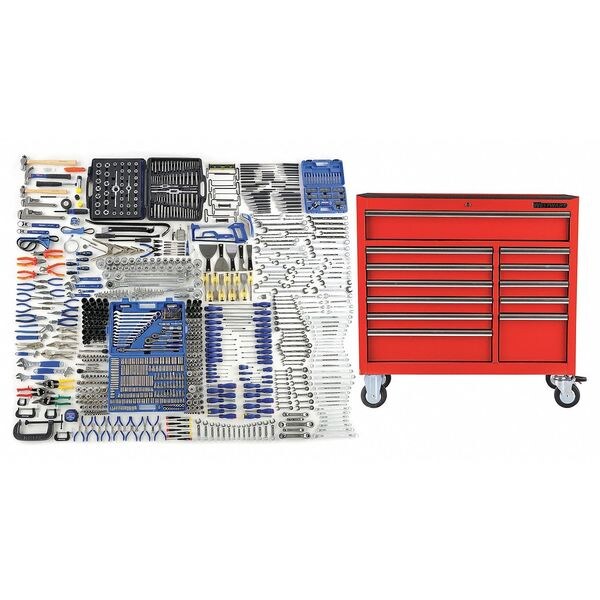 Westward Master Technicians Set, W/Cart, 1076 Pc 4VCN4 | Zoro