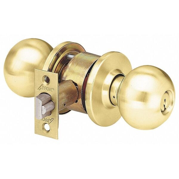Arrow Lock Door Knob Lockset, BD (Ball), Storeroom MK12BD03 | Zoro