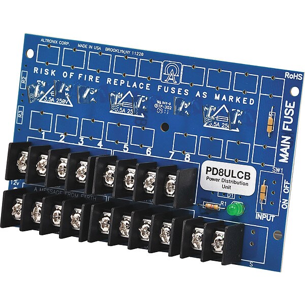 Altronix Power Dist Module 8 Output PTC PD8ULCB | Zoro