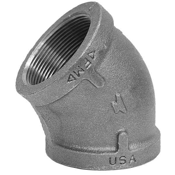 Anvil FNPT, Malleable Iron 45 Degree Elbow, Class 150 0310025200 | Zoro