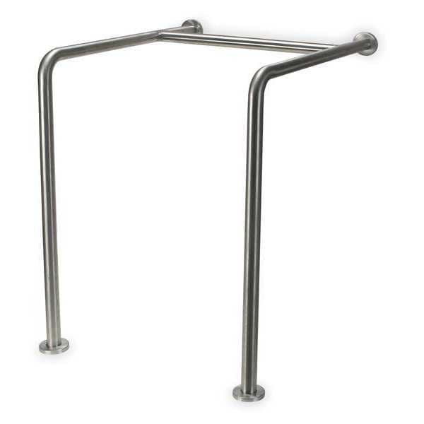 Zoro Select Wall Mount Safety Rail/Bar, 30" L, Stainless Steel, Satin ...