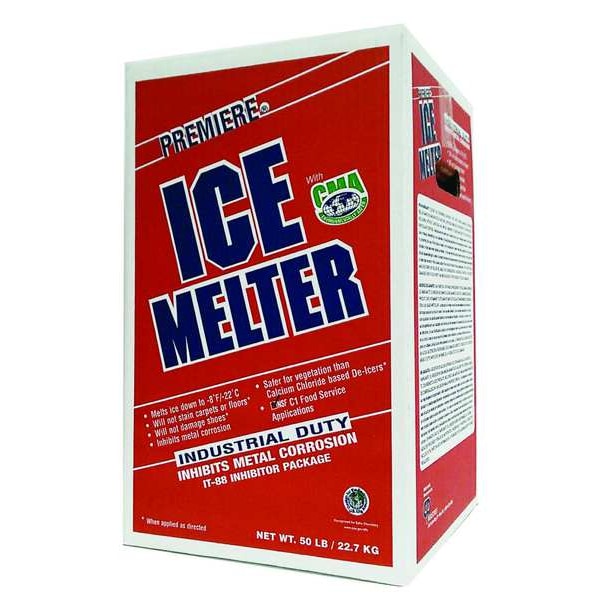 Premiere 50 lb Carton Ice Melt, Granular, -8 Degrees F, Blue CPM050P | Zoro