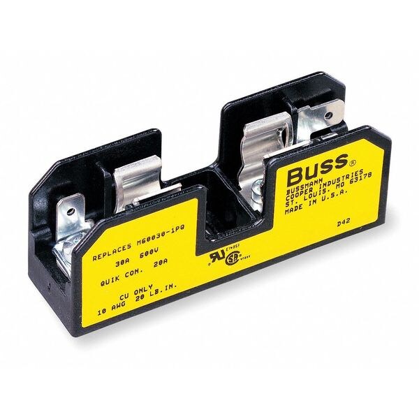 Eaton Bussmann Fuse Block, CC UL Class, 1 Poles, Pressure Plate BC6031P ...