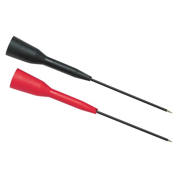 Fluke Rigid Backprobe Pin Set, 2mm Pin Tip Jack, 4", Black, Red TP88 | Zoro