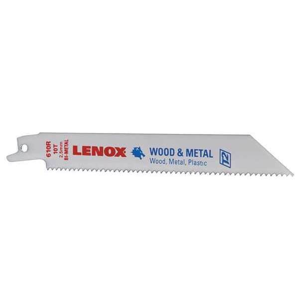 Lenox 6"L x 10 TPI General Purpose Bi-Metal Reciprocating Saw Blade ...