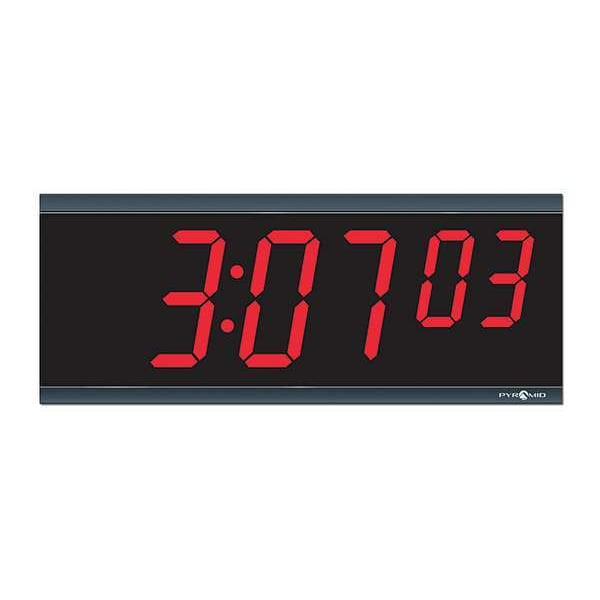 Pyramid 15-1/4" Digital Wireless Synchronized Wall Clock, Black 9D46BR ...