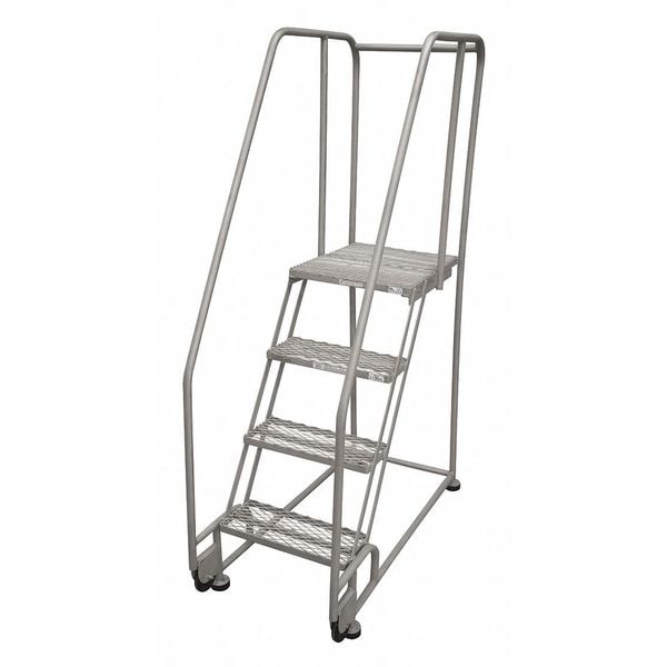 Cotterman 70 in H Steel Tilt and Roll Ladder, 4 Steps, 450 lb Load ...