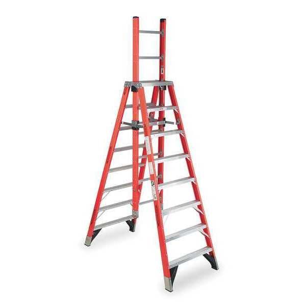 Werner 8 ft Trestle Extension Ladder, 300 lb Load Capacity E7408 | Zoro