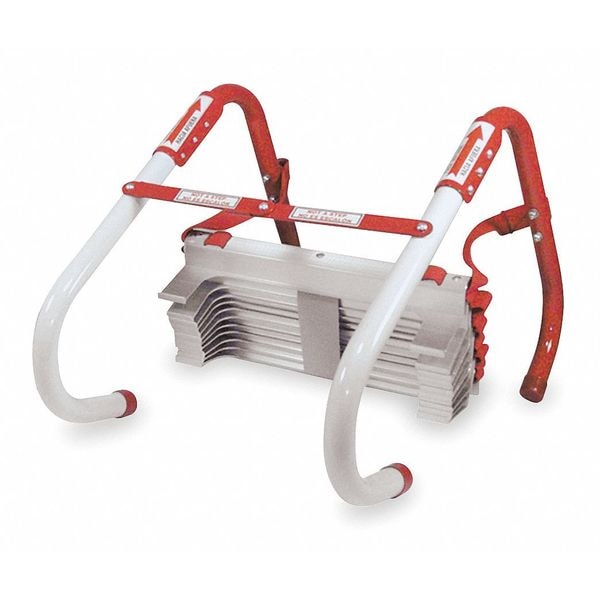 Kidde Emergency Escape Ladder, Window Mount, 3 Stories, Steel, 25 ft ...