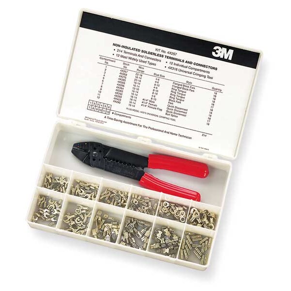 3M Non-Insulated Wire Termination Kit 214 Piece w/Tool G-100 | Zoro