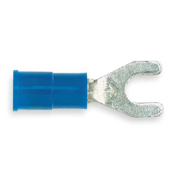 3M Fork Terminal, #10 Stud Size, 14 AWG, 1,000 V, Vinyl Insulated, Blue ...