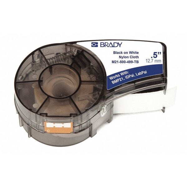 Brady Label Tape Cartridge, Black/White, Labels/Roll: Continuous M21 ...