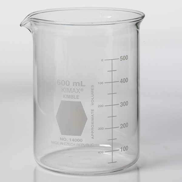 Kimble Chase Beaker, 600mL, Glass, PK36 14000-600 | Zoro