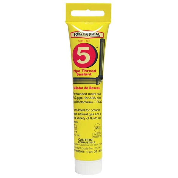 Rectorseal Pipe Thread Sealant 1.8 fl oz, Tube, No. 5, Yellow, Paste ...