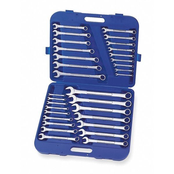 Westward Combo Wrench Set, 1/4-1-1/8in, 7-24mm, 32Pc, Finish: Chrome ...