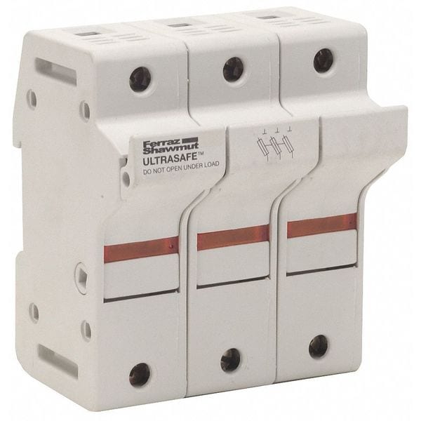 Mersen Finger Safe Fuse Block, J UL Class, 600V AC/DC Volt Rating, 3 ...