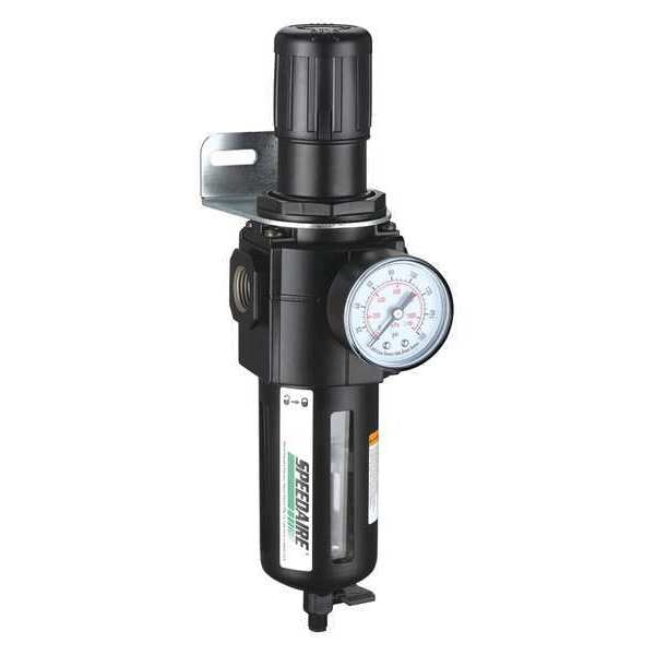 Speedaire Filter-Regulator, 1/2 in NPT, 212 cfm, 40 micron, 5 psi to ...