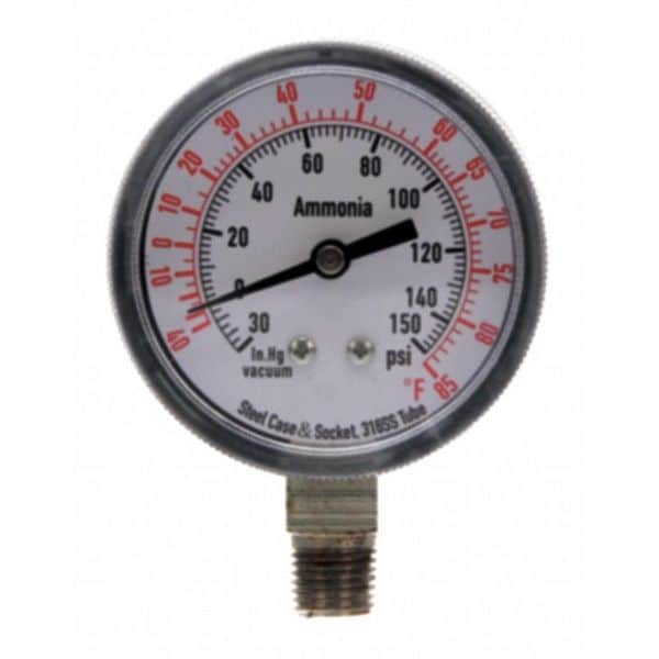 Compound Gauge, -30 to 0 to 150 in Hg/psi, 1/4 in MNPT, Steel, Black Deals and Price History at ...